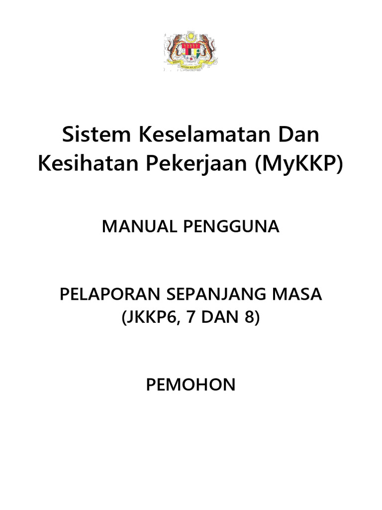 Panduan Pelaporan JKKP8 MyKKP | PDF