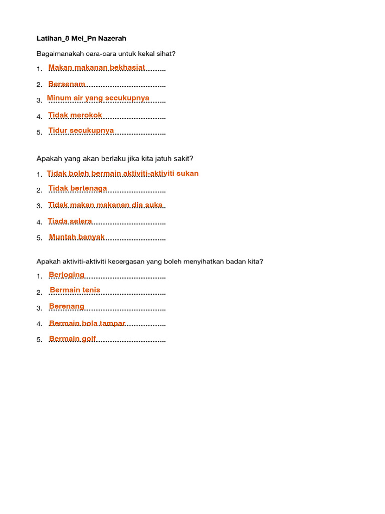 Latihan Melengkapkan Borang 8 Mei PN Nazerah | PDF