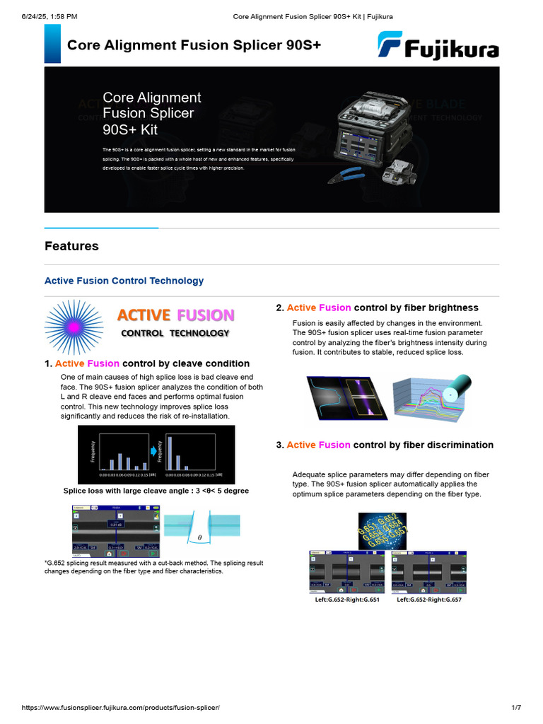 Fujikura 90S+ Fusion Splicer Overview | PDF | Optical Fiber