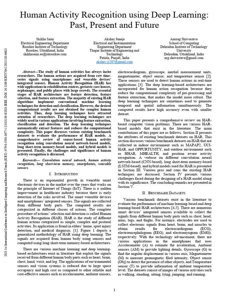 HumanActivity Recognition Deep Learning | PDF | Deep Learning