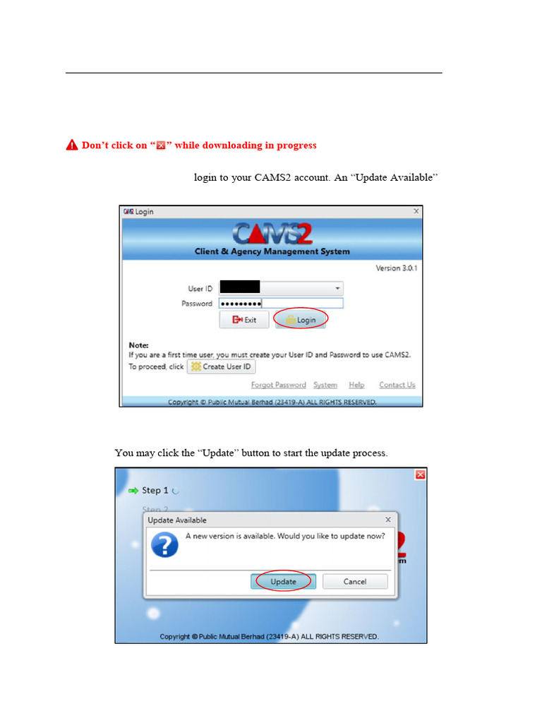 Tips For Updating The CAMS2 Version | PDF | Button (Computing) | Software