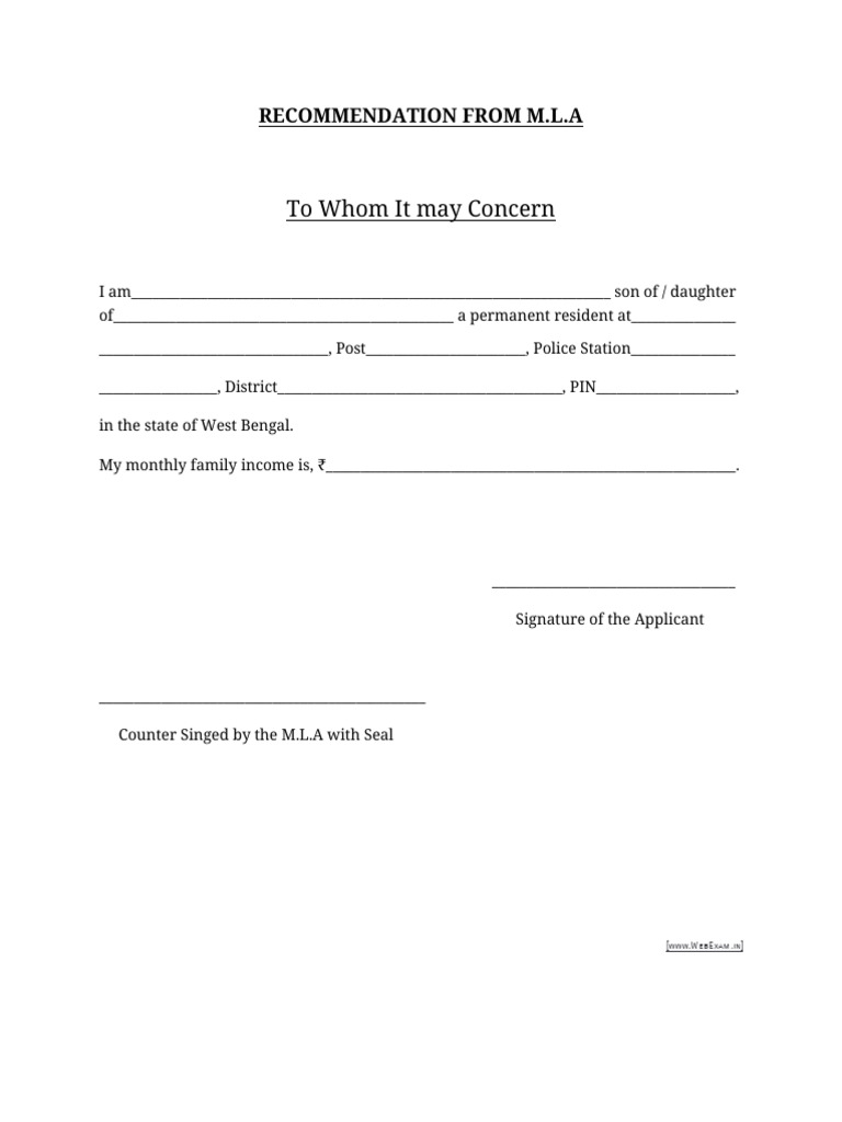 CM Scholarship MLA Recommendation Form | PDF