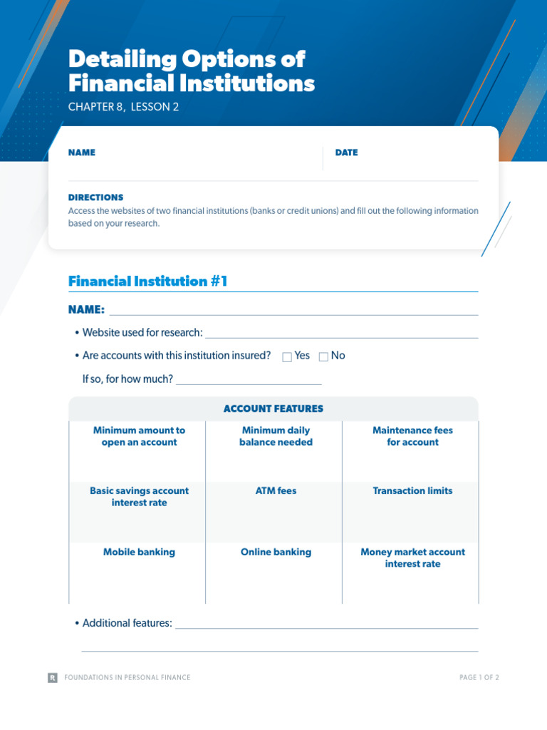Financial Institution Comparison Guide | PDF