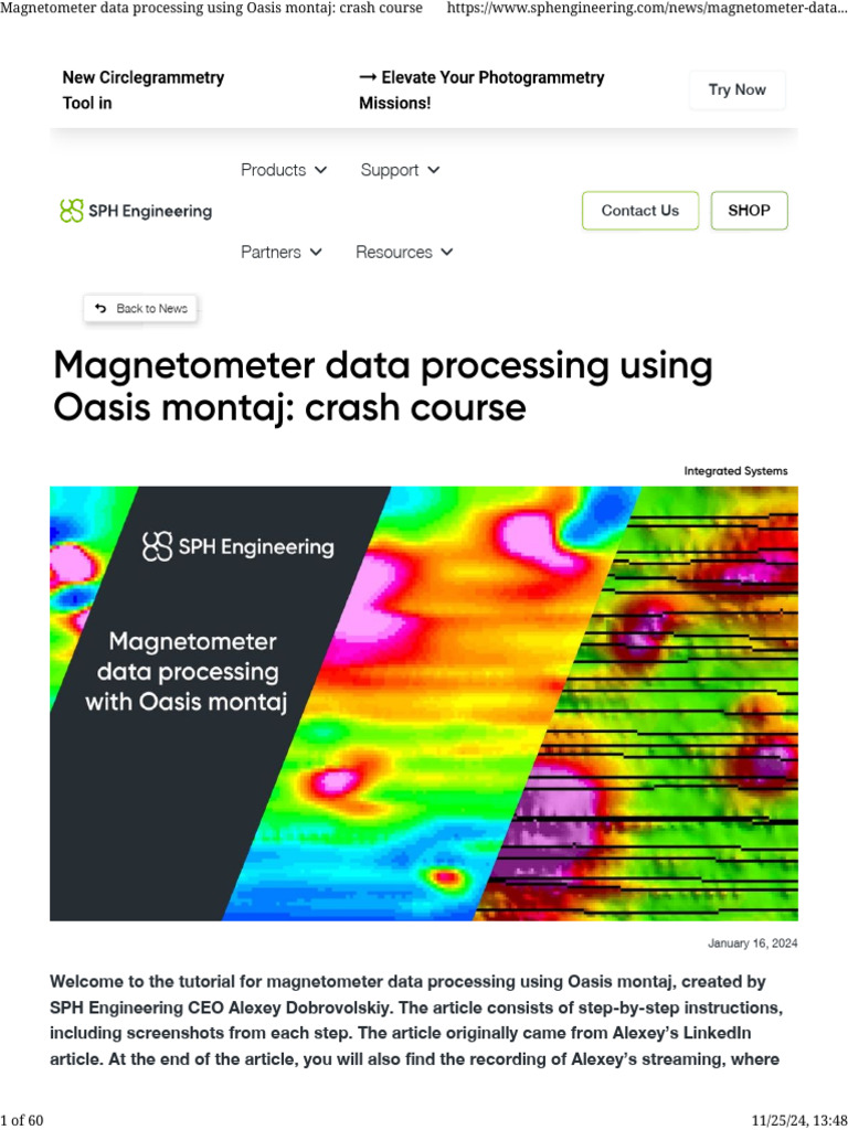 Magnetometer Data Processing Using Oasis Montaj - Crash Course | PDF ...