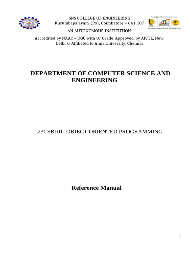 Oop Reference Manual - Final | PDF | Area | Method (Computer Programming)