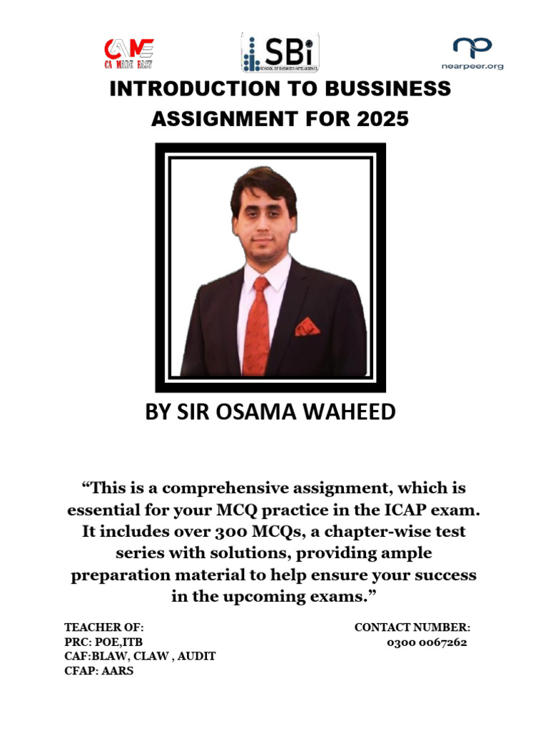 Prc-05 Itb Assignment by Sir Osama Waheed For 2025 | PDF | Dividend | Equity (Finance)
