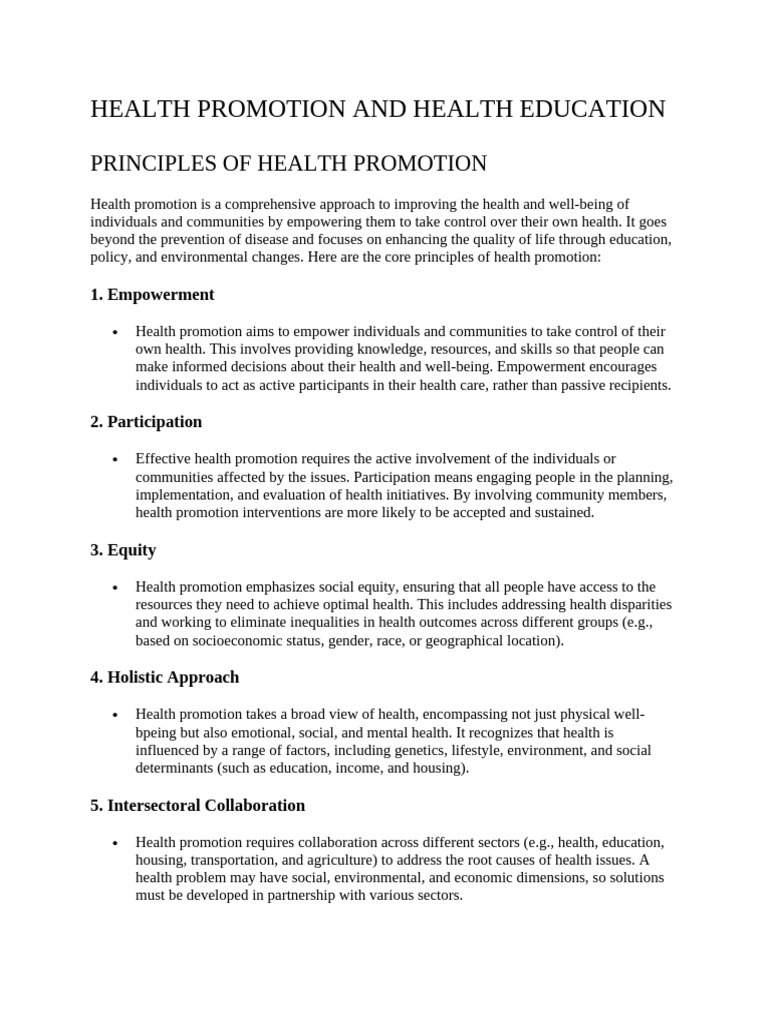 1.2 Health Promotion | PDF | Health Promotion | Social Psychology