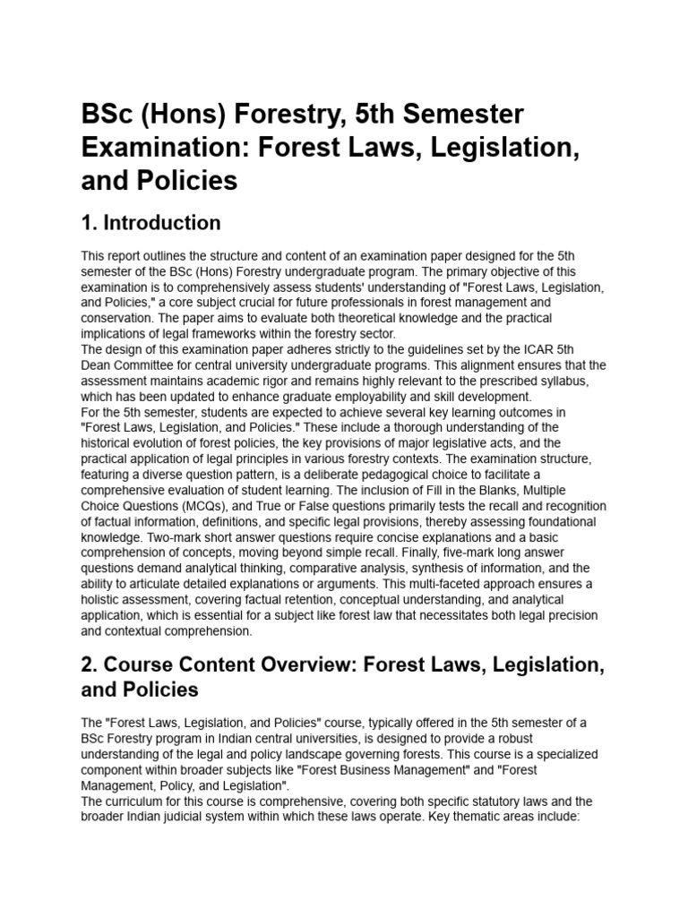 Forestry Exam Question Paper | PDF | Search Warrant | Biodiversity
