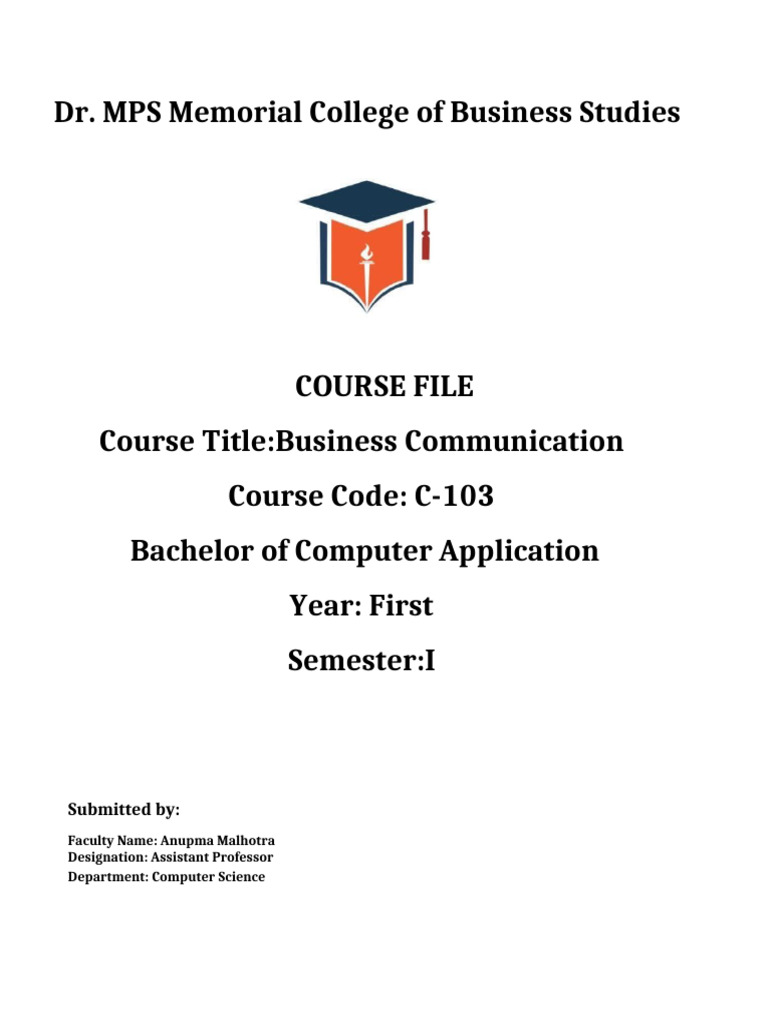 Business Communication Course Overview | PDF | Communication | Lecture
