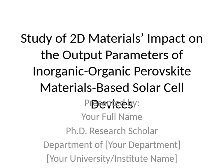 PHD Synopsis Presentation Title Slide Updated | PDF