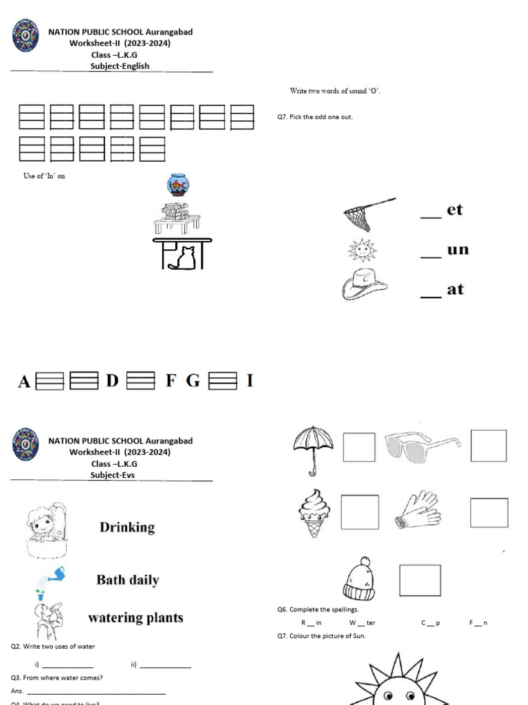 Class LKG (Worksheet-2) | PDF
