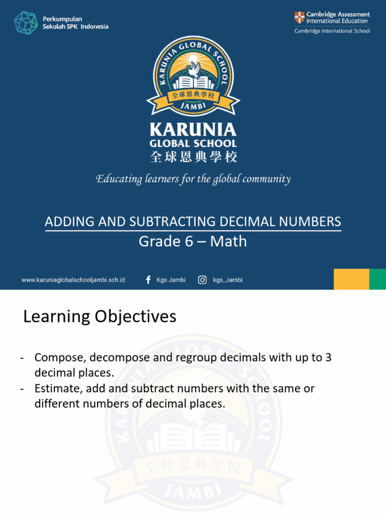 Adding and Subtracting Decimals Guide | PDF