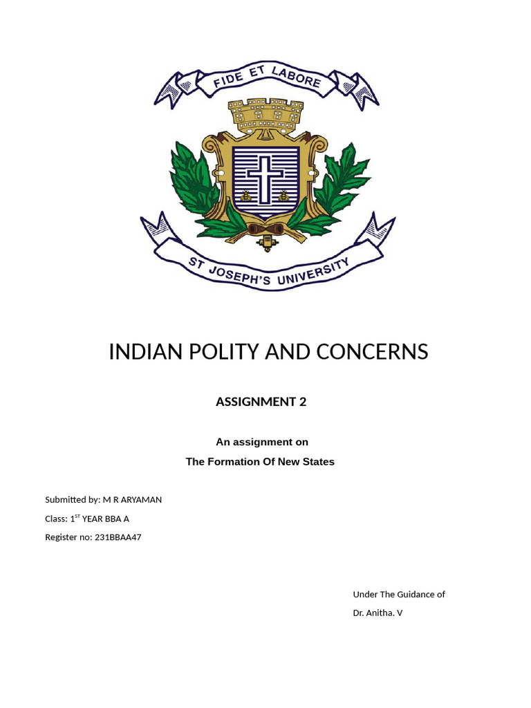 Indian Polity and Concerns Cover Page | PDF
