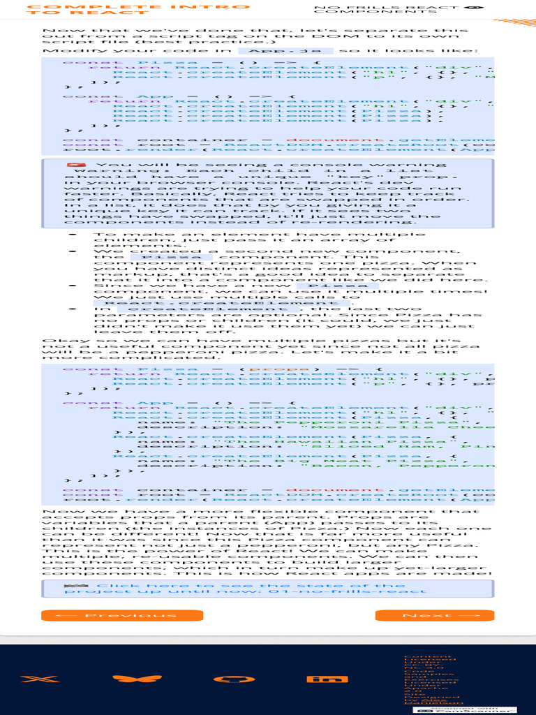 Components - Complete Intro To React | PDF | Pizza | Computing