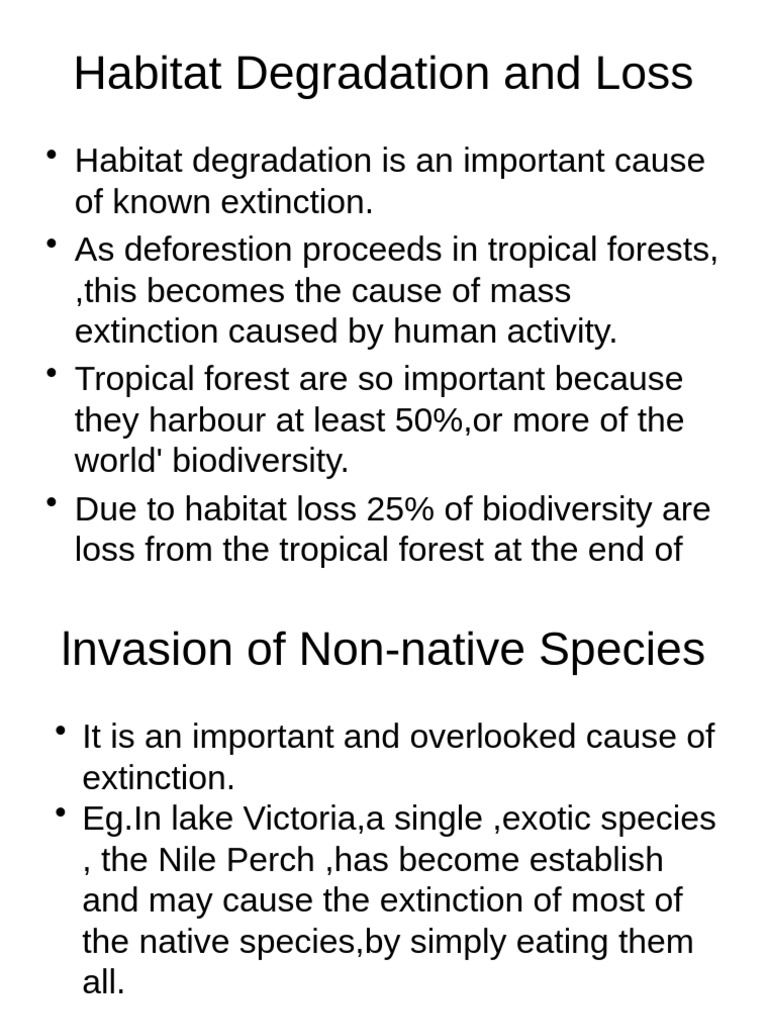 Habitat Degradation and Loss | PDF | Biodiversity | Extinction