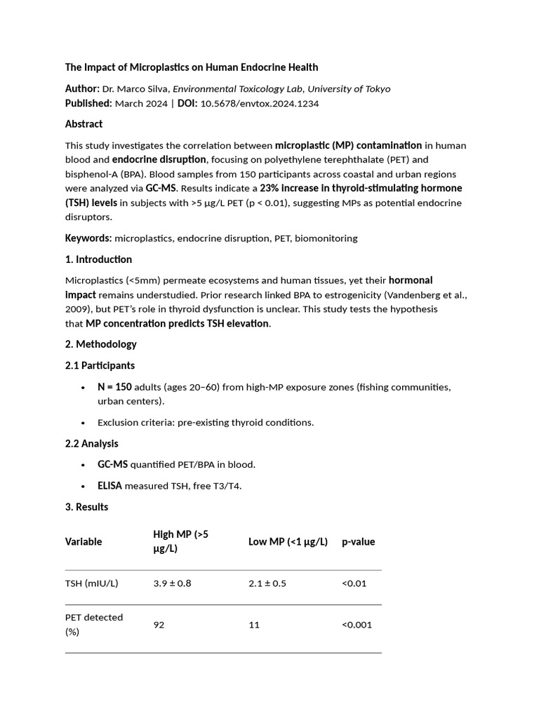 The Impact of Microplastics On Human Endocrine Health | PDF