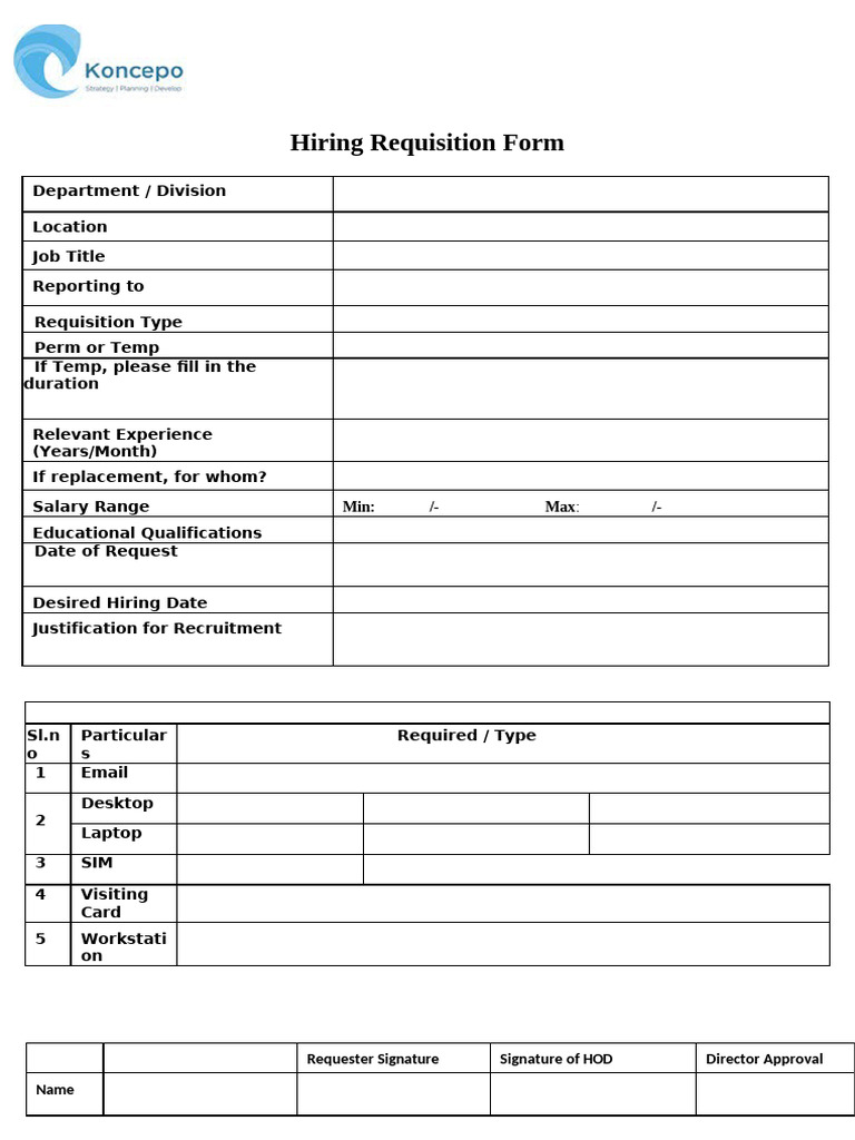 Man Power Requisition Form Updated | PDF