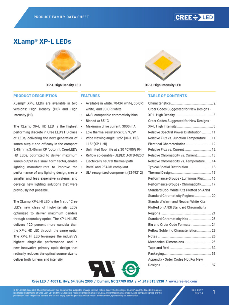 XLamp XPL | PDF | Light Emitting Diode | Lighting