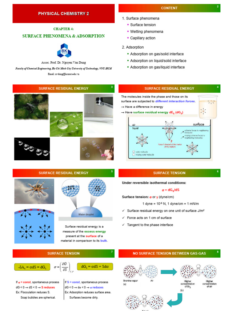 Chapter 4 P | PDF | Adsorption | Surface Tension