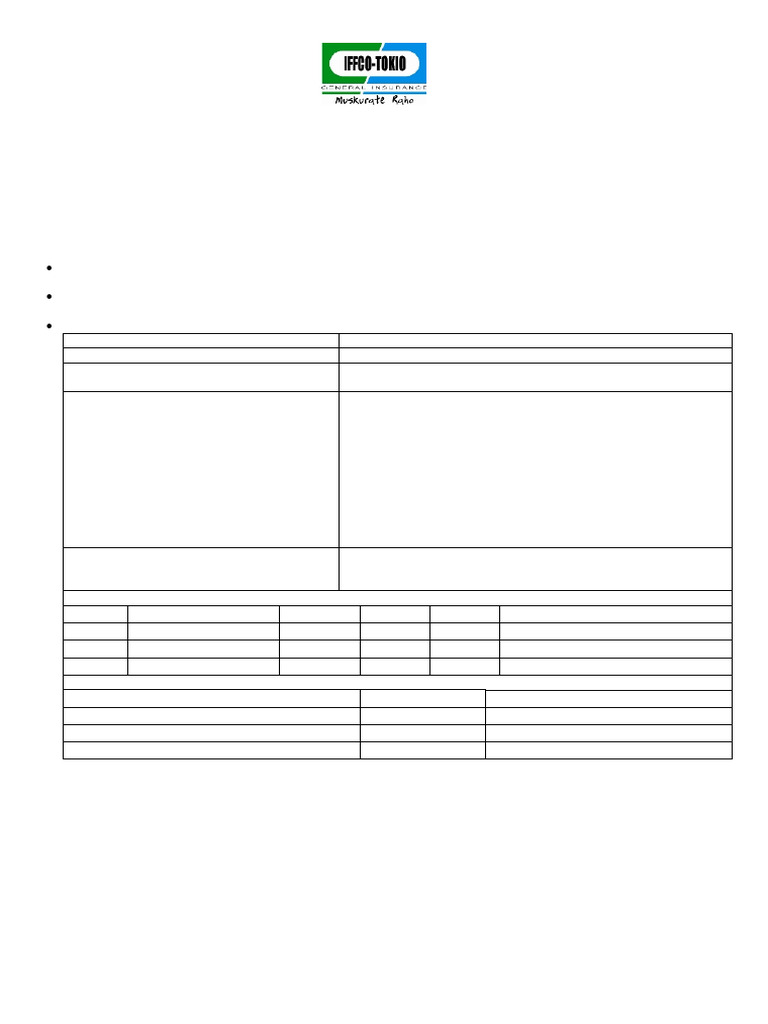 Fire Insurance Claim Form | PDF