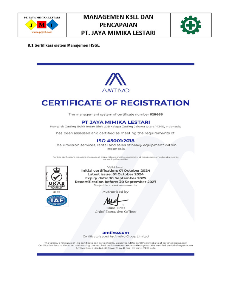 Manajemen k3ll Pencapaian Lainnya | PDF