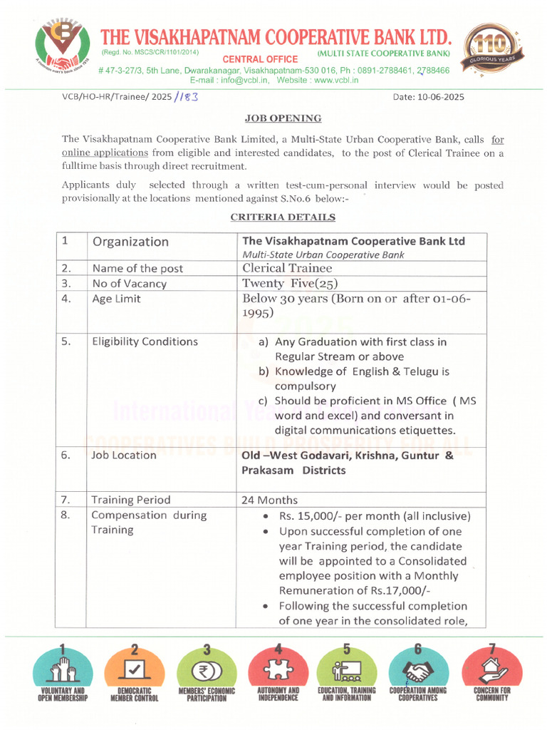 183 2025 Recruitment Notification For The Post of Clerical Trainee Old ...