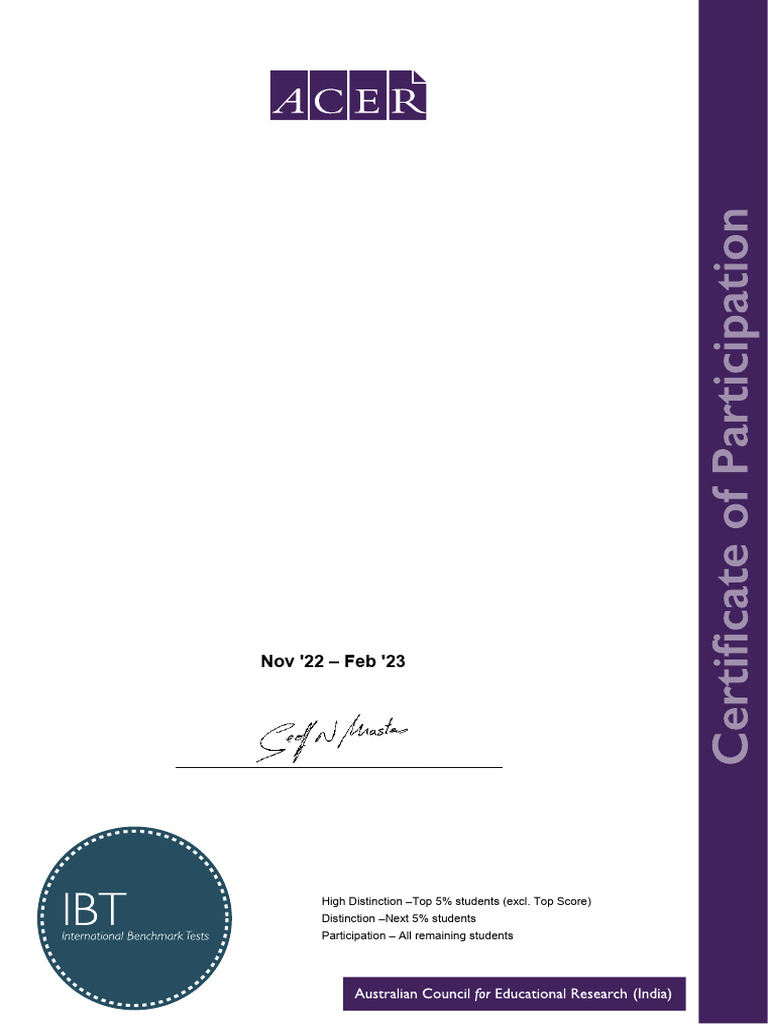 Vihaan Aneja's IBT Program Certificates | PDF