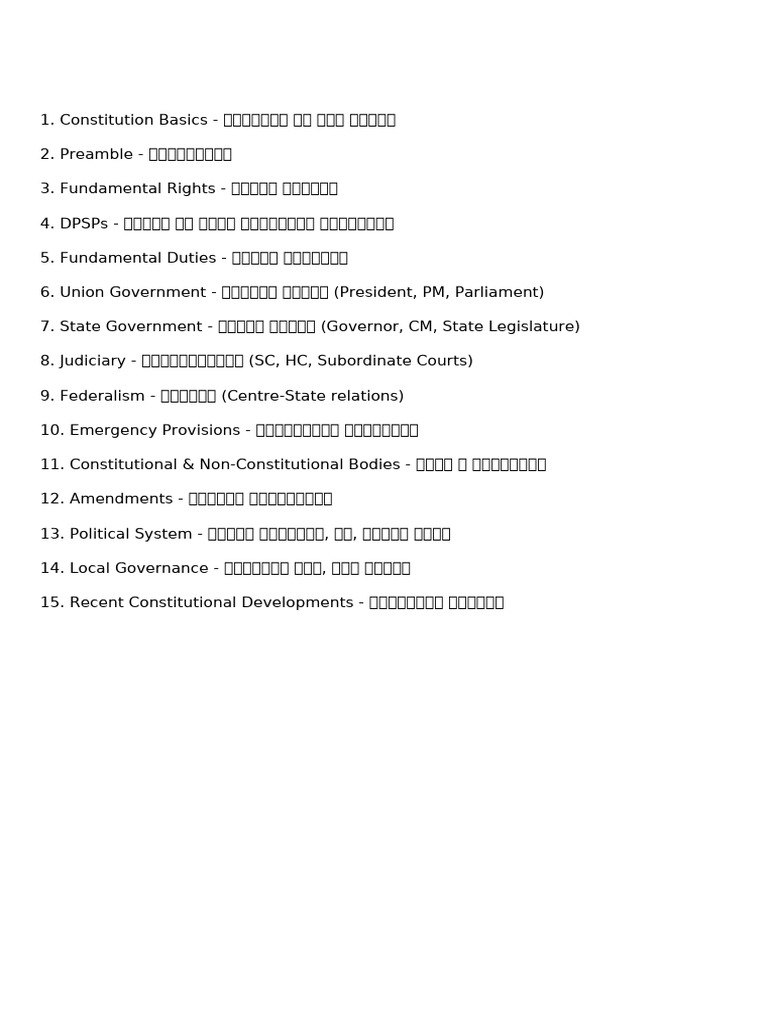 UPSC Polity Mindmap Bilingual | PDF