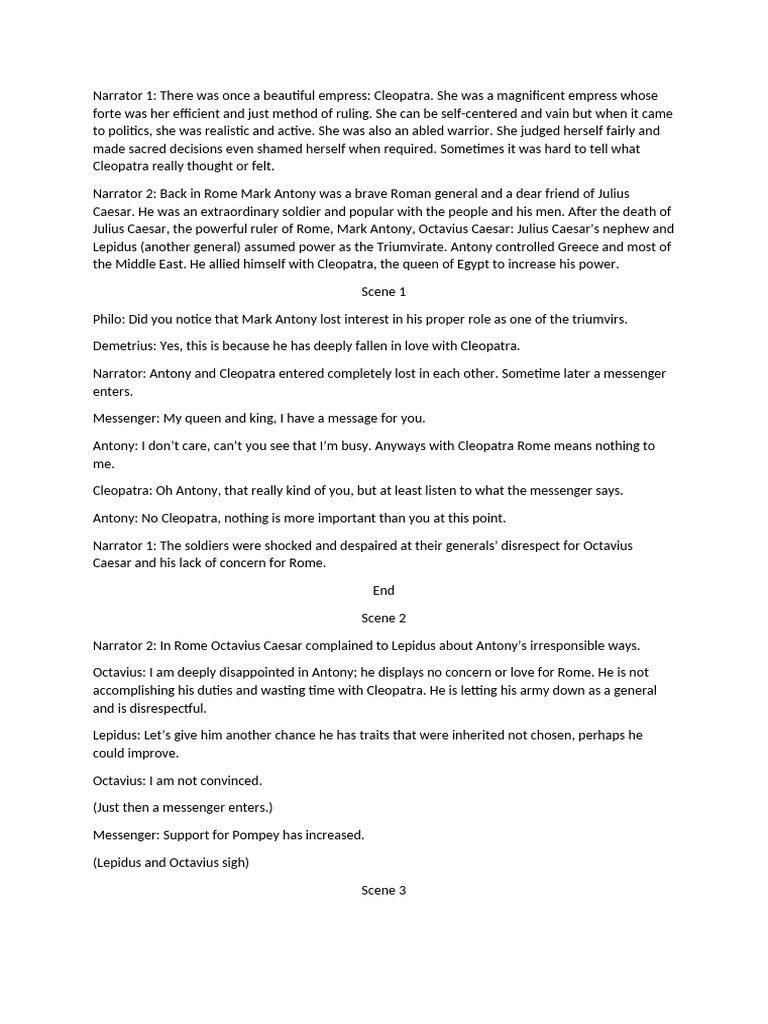 Antony and Cleopatras | PDF | Mark Antony | Cleopatra