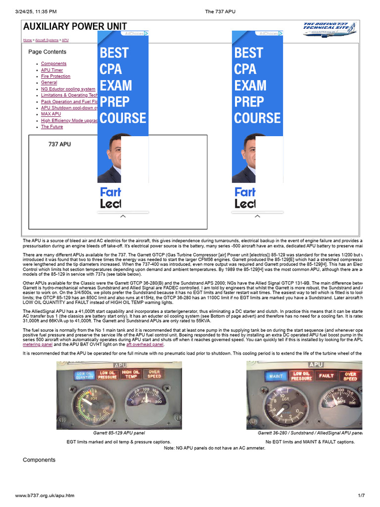The 737 APU | PDF | Solid Oxide Fuel Cell | Aviation