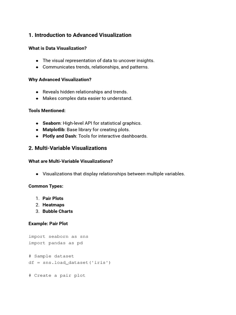 Unit 4 - Advanced Visualization Techniques-1 NM PYTHON | PDF | Chart | Information Science
