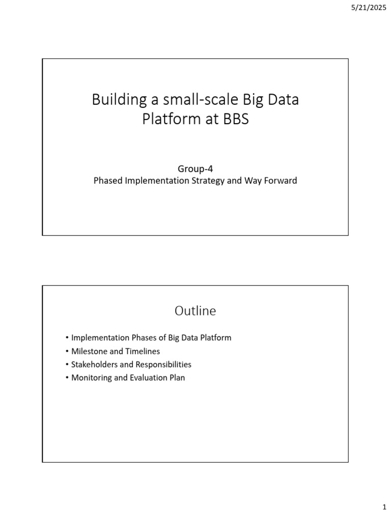 Big Data Platform Implementation Plan | PDF | Governance | Capacity ...