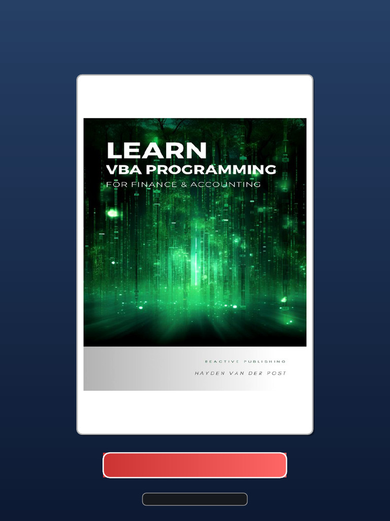 Learn VBA Programming For Finance Accounting A Concise Guide To ...