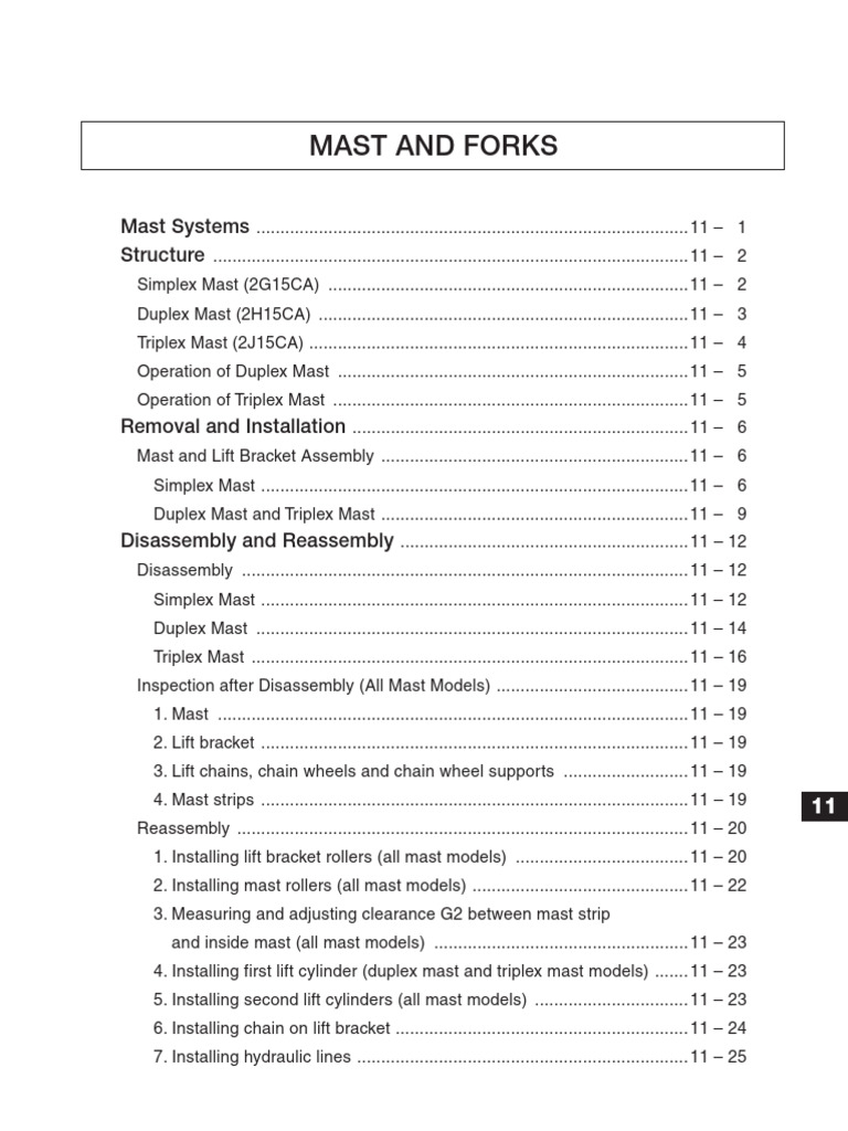99759-55110-11 - Masts and Forks | PDF | Lift (Force) | Nut (Hardware)