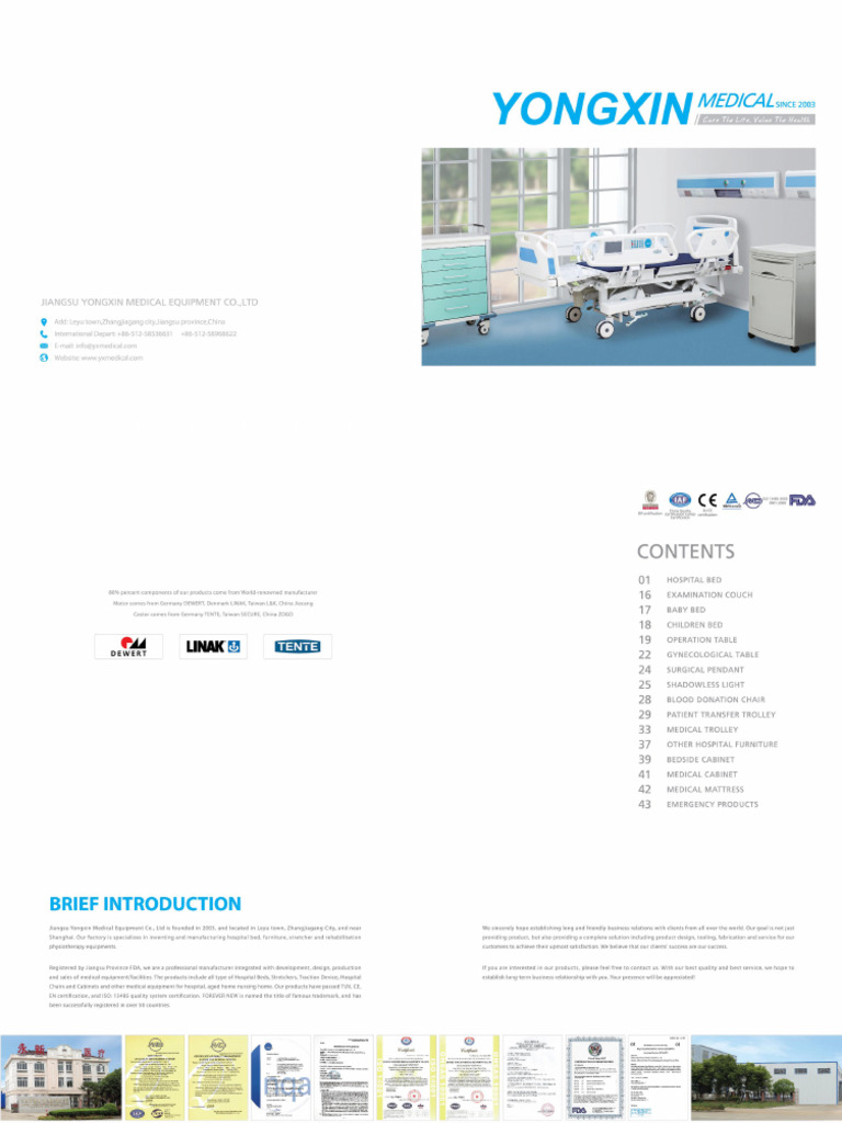 Gen - Cat. Jiangsu Yongxin Medical | PDF