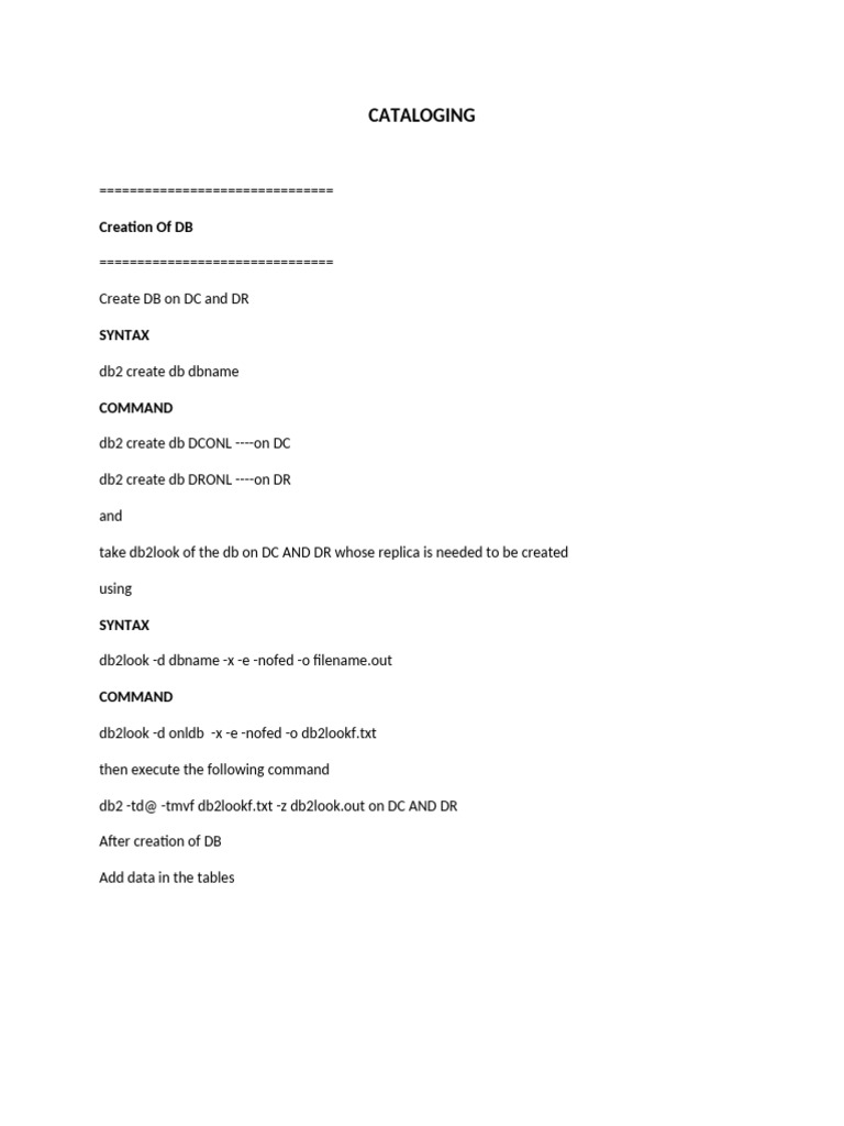 Replication SOP | PDF | Ibm Db2 | Sql