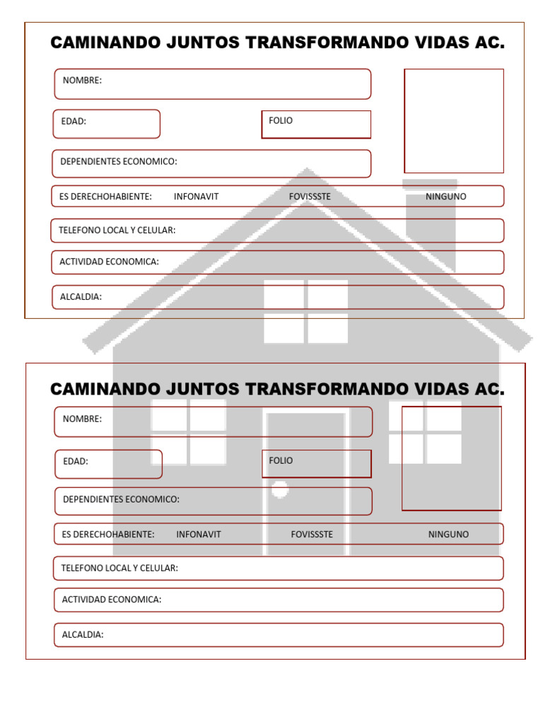 Formato Caminando Juntos Transformando Vidas Ac | PDF