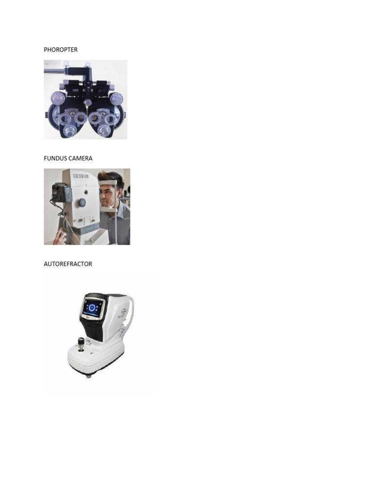 Equipment Used in Optometry | PDF