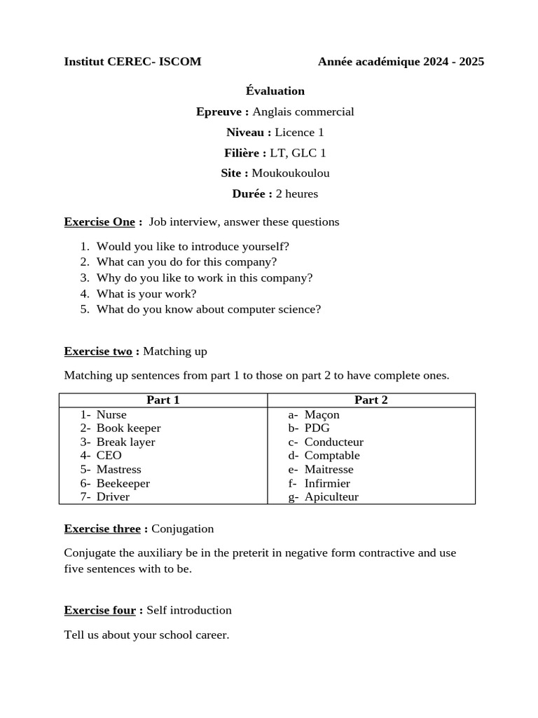 Devoir D'anglais | PDF