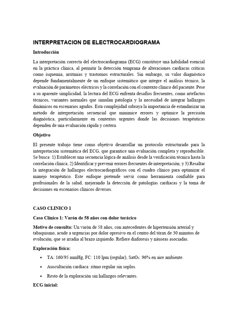 Protocolo de Interpretación del ECG Patológico | PDF | Infarto de ...