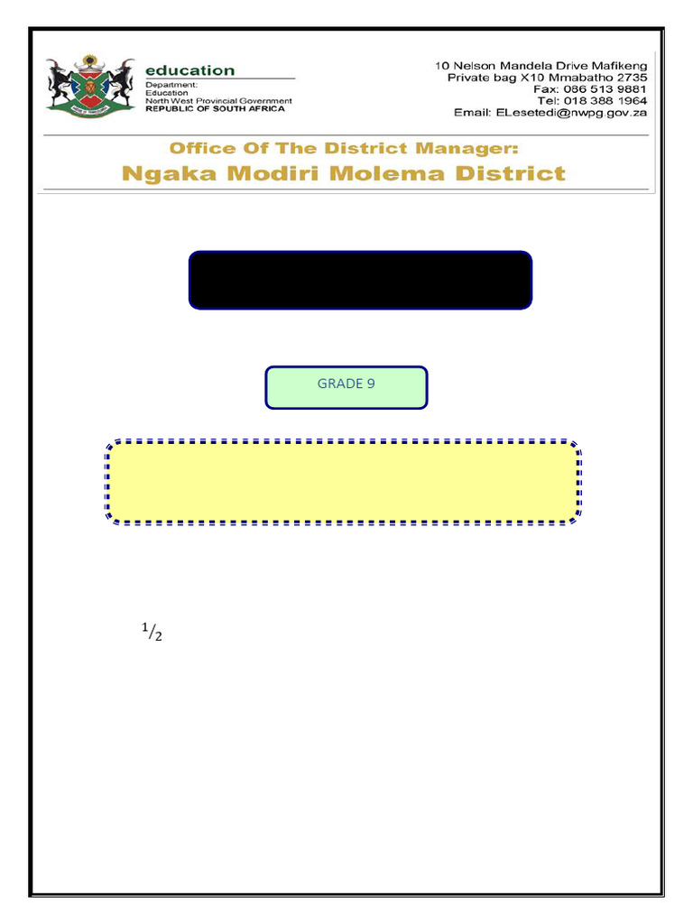 NS Grade 9 June 2025-Ratlou | PDF | Chemical Reactions | Acid