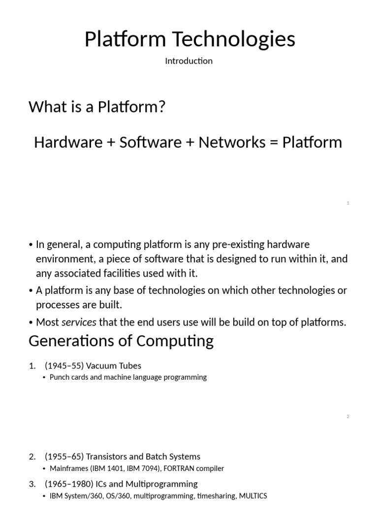 Platform Technology To Be Print | PDF | Operating System | Personal ...