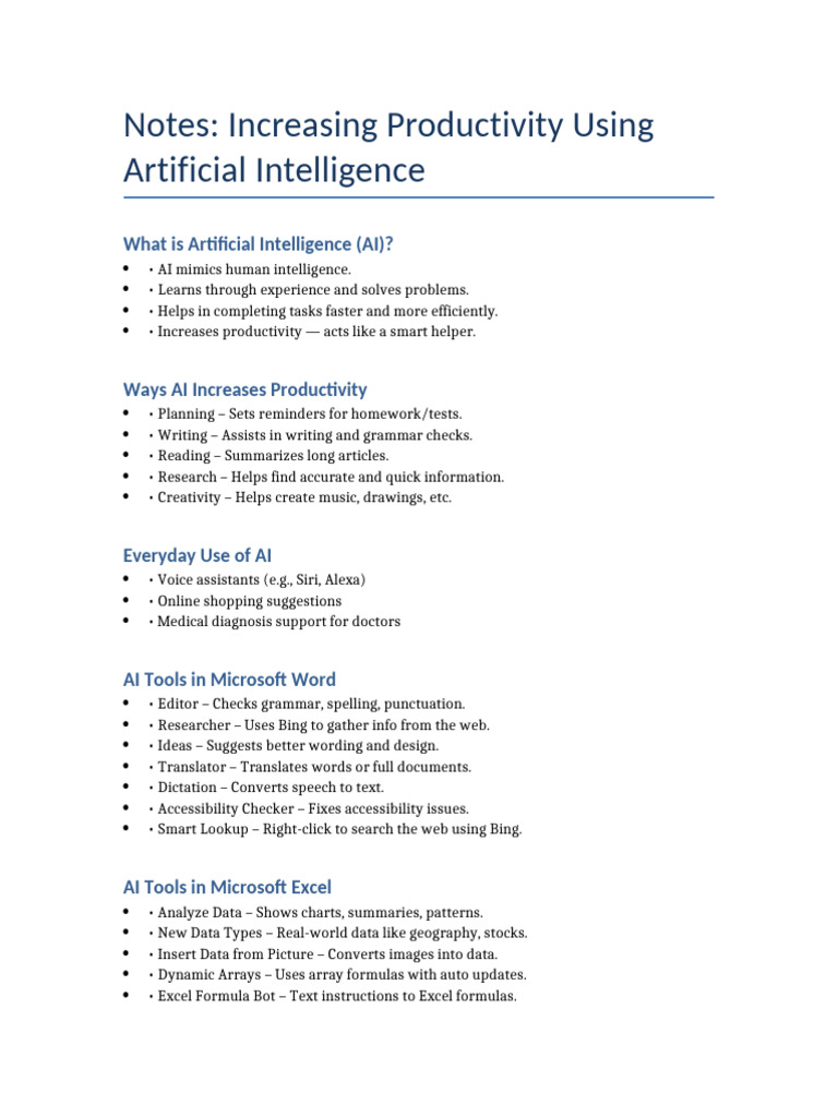 Boosting Productivity with AI Tools | PDF