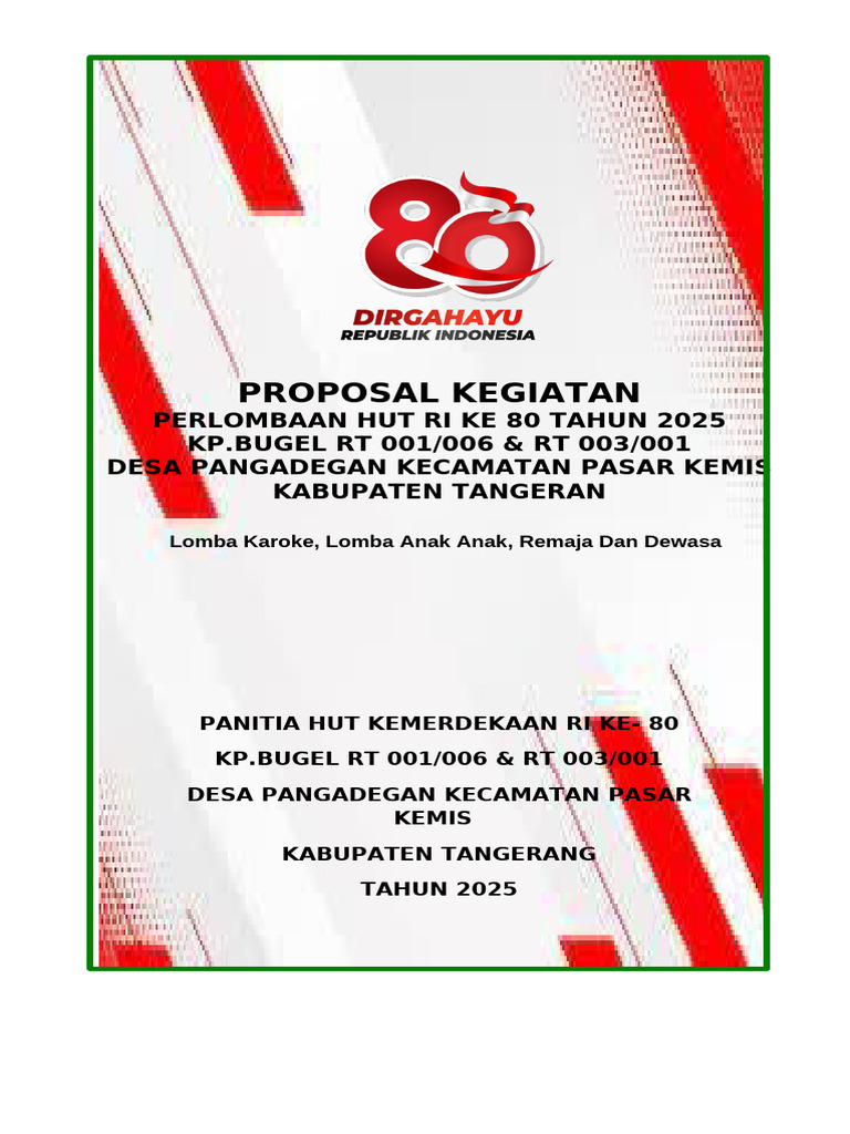 Proposal Perlombaan HUT RI ke-80 2025 | PDF