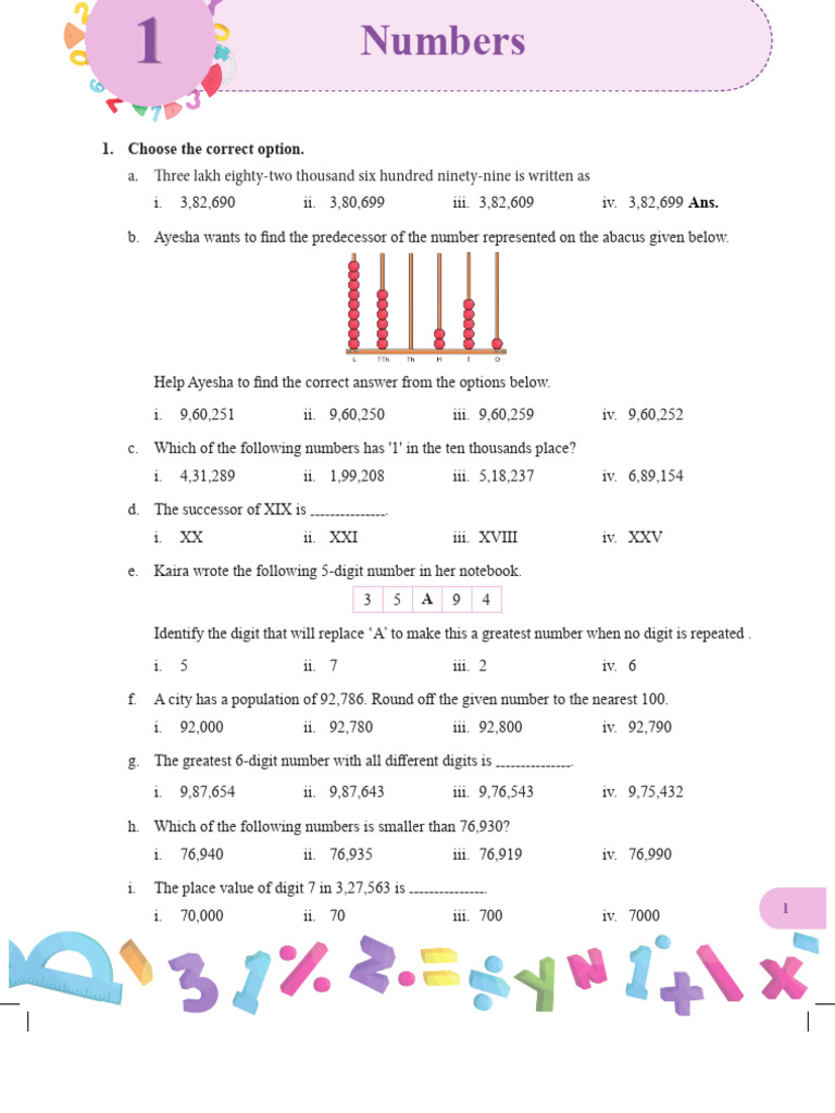 Year 5 Math: Number Concepts and Ordering | PDF