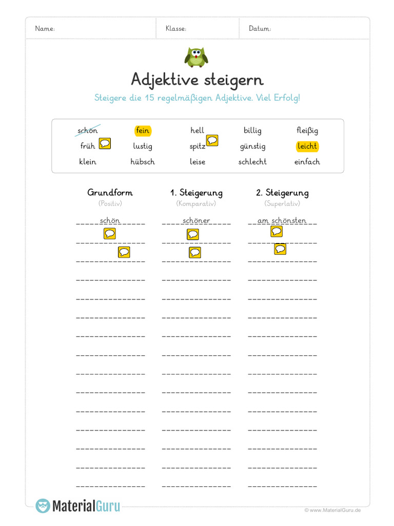 Adjektive Steigern | PDF