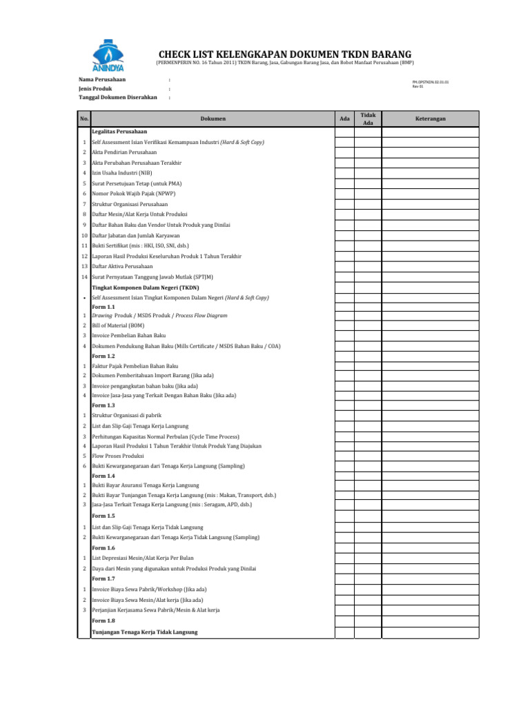 FMOPSTKDN020101-Check List Kelengkapan Dokumen - 250609 - 103056 | PDF