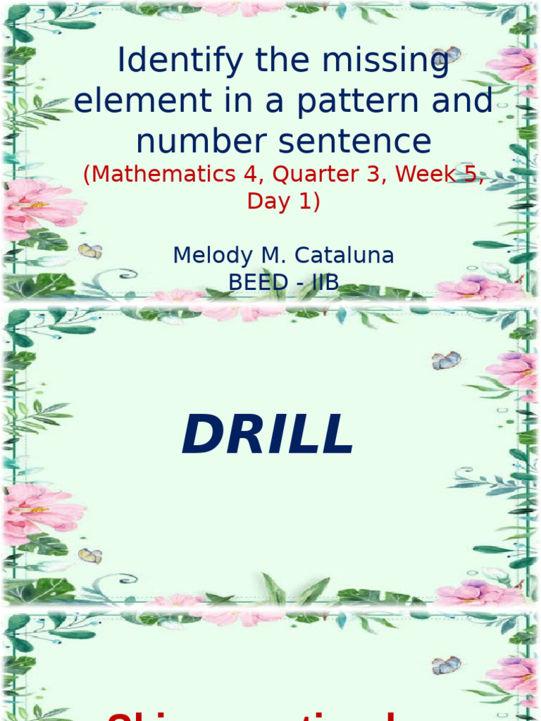 Identify Missing Elements in Patterns | PDF