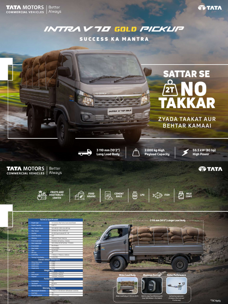 Intra V70 Gold Brochure New | PDF | Steering | Brake