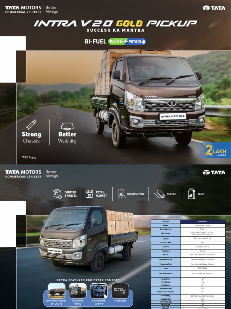 Tata Intra V20 Specifications & Features | PDF | Vehicles | Automotive ...